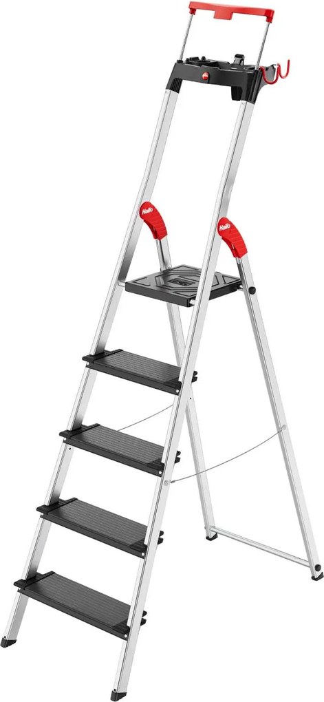 Hliníkové schůdky Hailo L100 Topline, 4+1 příčka, nosnost 150 kg, 8050-507
