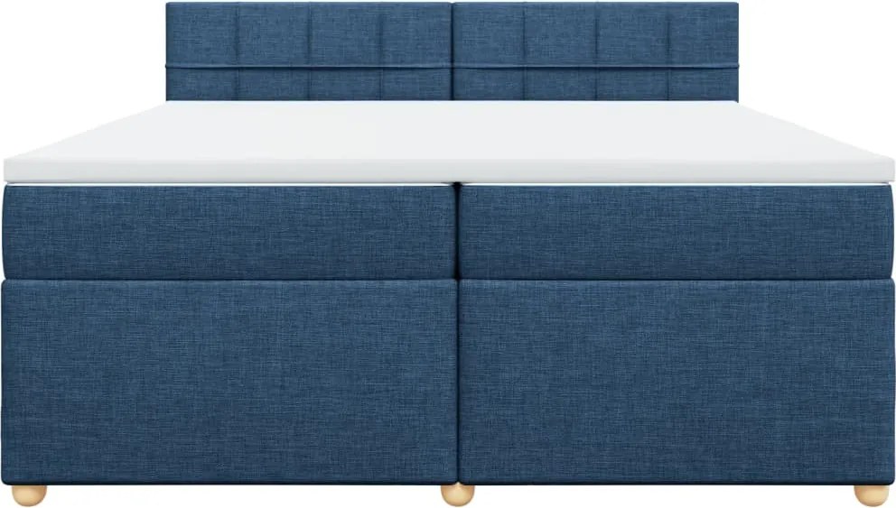 Box spring postel s matrací modrá 200x200 cm textil 3286793