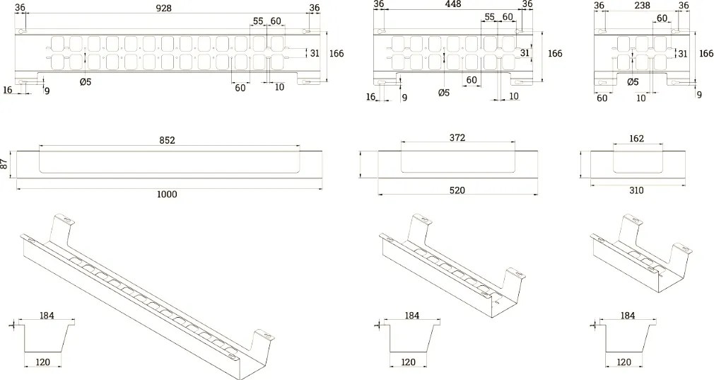 In-Design Držák kabelů a zásuvek pod stůl BOXIT V bílý Šířka držáku kabelu: 310 mm