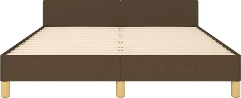 Rám postele bez matrace tmavě hnědý 140 x 190 cm textil 3125214