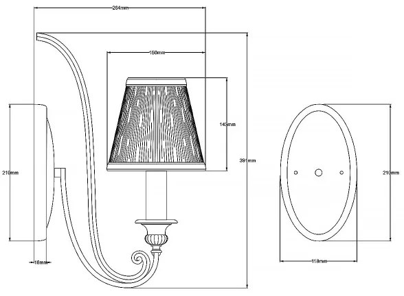 Feiss FE-ABBEY1 - Nástěnné svítidlo ABBEY 1xE14/40W/230V