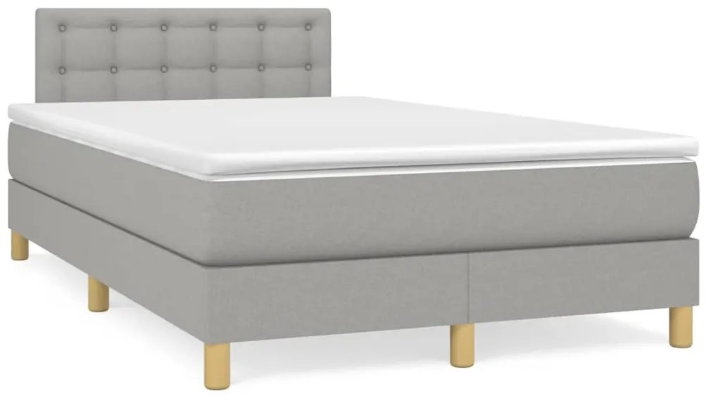 Box spring postel s matrací světle šedá 120x190 cm textil 3269800