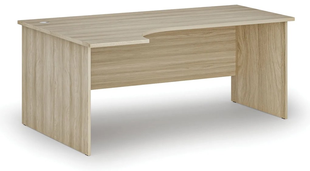 Rohový kancelářský psací stůl PRIMO WOOD, 180x120 cm, levý, dub přírodní