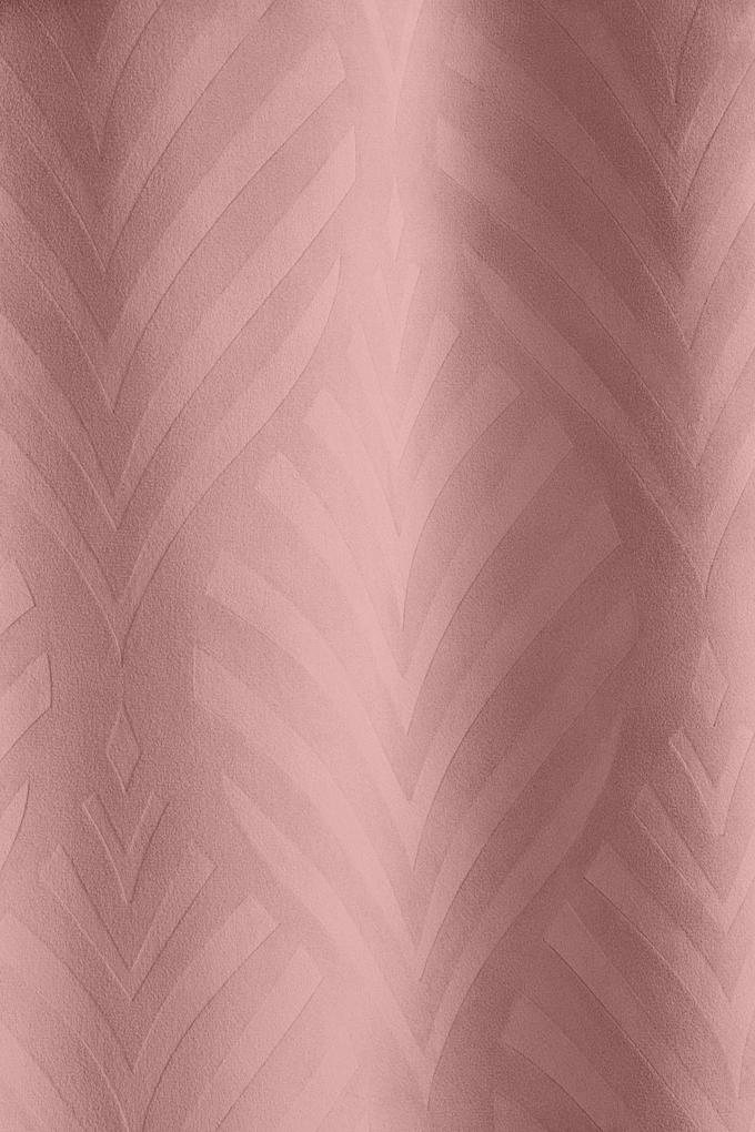 Room99 Hotový Závěs na kroužcích LEAFLY Velúrový Zatemňovací Barva: Granátová/Stříbrná, Velikost: 140 x 280 cm