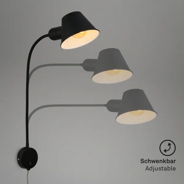 Briloner 2089-015 - Flexibilní nástěnná lampa BRELLO 1xE27/10W/230V černá