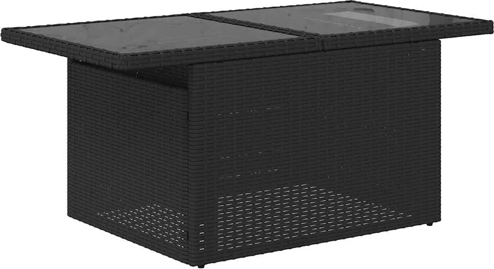 7dílná zahradní sedací souprava s poduškami černá polyratan 3326186