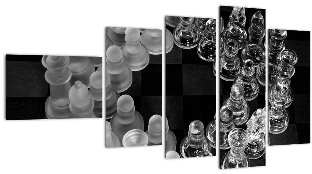 Obraz - černobílé šachy (110x60 cm), 40 dalších rozměrů