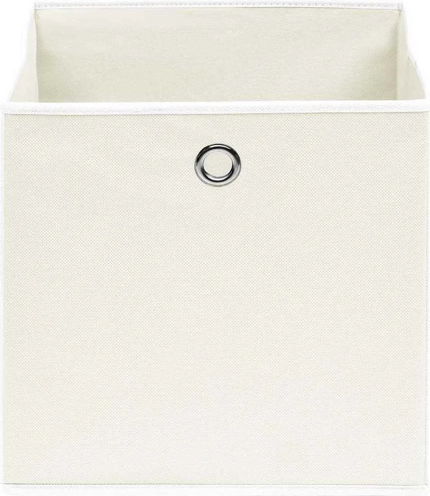Úložné boxy 4 ks bílé 32 x 32 x 32 cm textil 288349