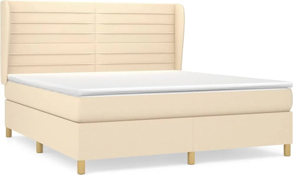 Box spring postel s matrací krémová 160x200 cm textil 3128618