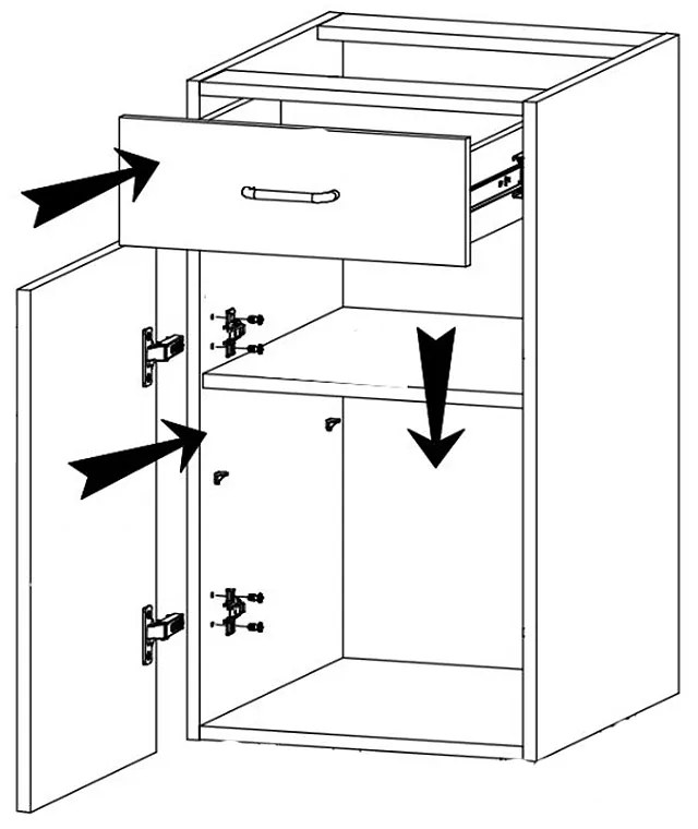 Sycylia | dolní skříňka D40S1 | LEVÁ | andersen