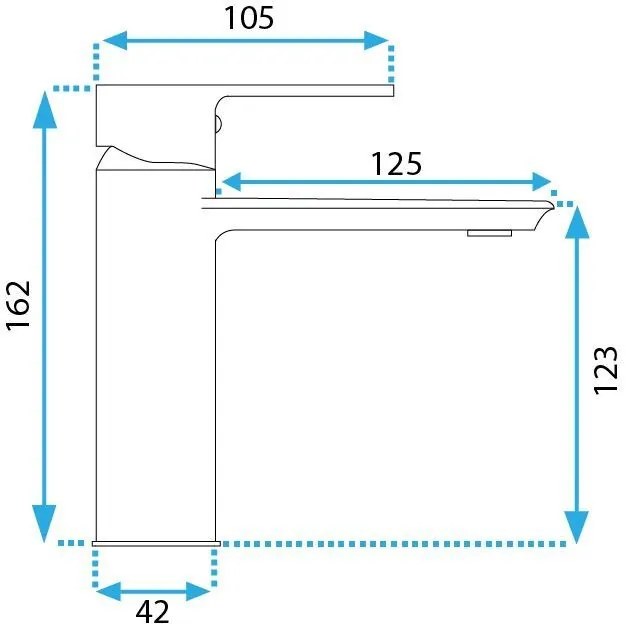 Rea Veneta, umyvadlová baterie h-150, zlatá matná, REA-B3010