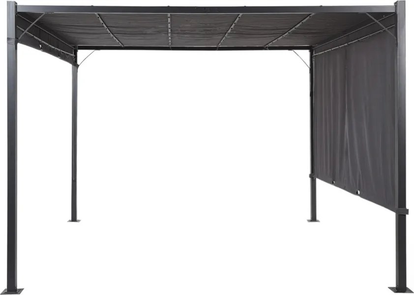 Zahradní pergola s LED solárním osvětlením BestBerg BBGG-50 / 300 x 300 x 215 cm / šedá