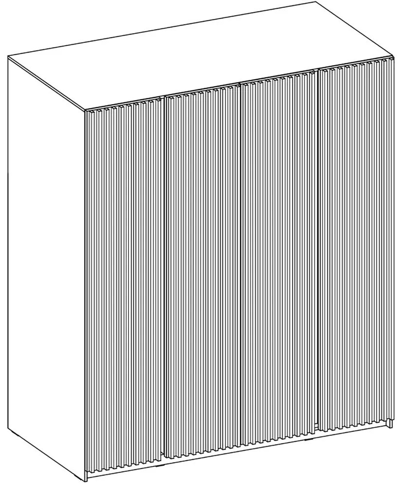 Šatní skříň KAJA 4LAM | 200 cm | bez zrcadla | VYSOKÁ | černá/evoke + lamely