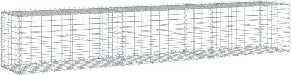 Gabionový koš s víkem 300 x 50 x 50 cm pozinkované železo 3295134