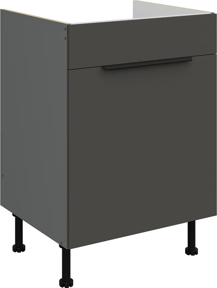 ARIA pi | dolní skříňka 60 ZL 1S dřezová | 60 cm | PREMIUM BOX | antracit/šedá grafit
