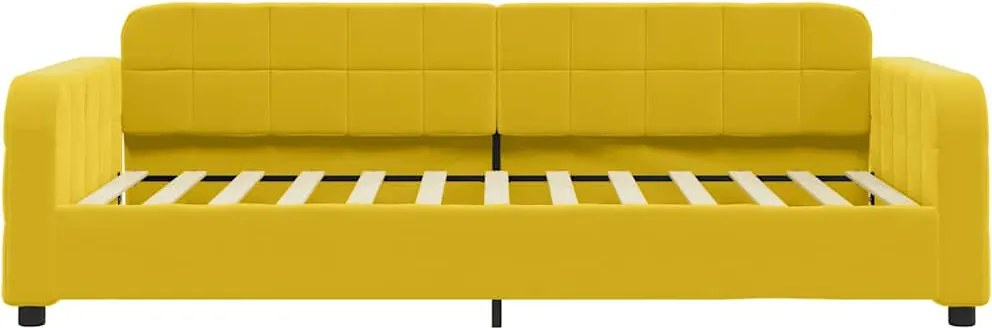 Válenda s matrací žlutá 90 x 200 cm samet 3196910