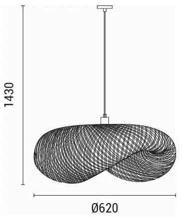 Lustr na lanku CALYPSO 1xE27/15W/230V bambus