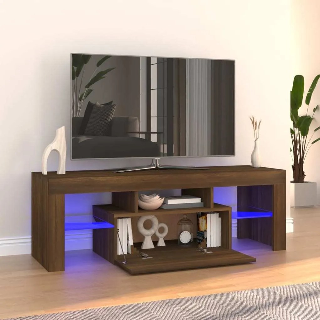 vidaXL TV skříňka s LED osvětlením 120x35x40 cm [815668] Barva: Bílá