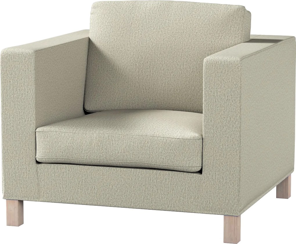 Potah na křesko IKEA Karlanda, krátký barva béžová látka pletený vzor