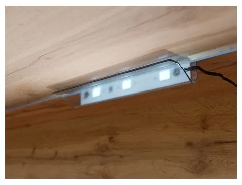 TV stolek/skříňka Dlone 180 MDF, Barva: biały / biały jodełka, Osvětlení: osvětlení LED - bílé