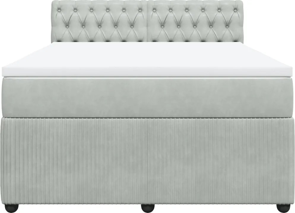 Box spring postel s matrací světle šedá 140x200 cm samet 3287764