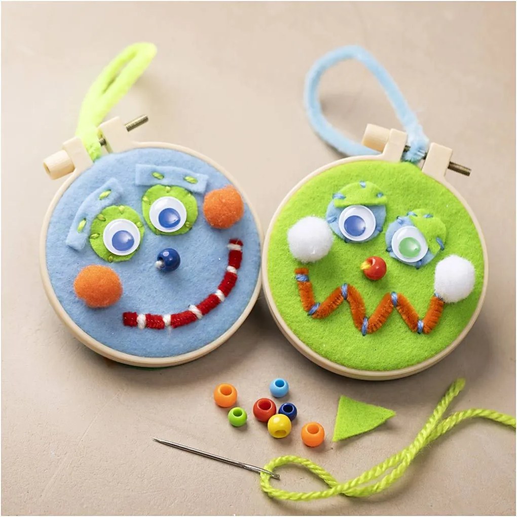 Creativ Company Kreativní sada Mini Craft Kit Embroidery Faces