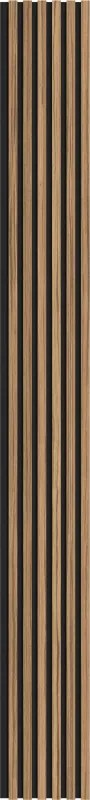 Mexen Lam-F, akustické stěnové lamely 275 × 30 cm, plstěný podklad 8 mm, technická dýha, ořech světlý, S105-275307-3015-017