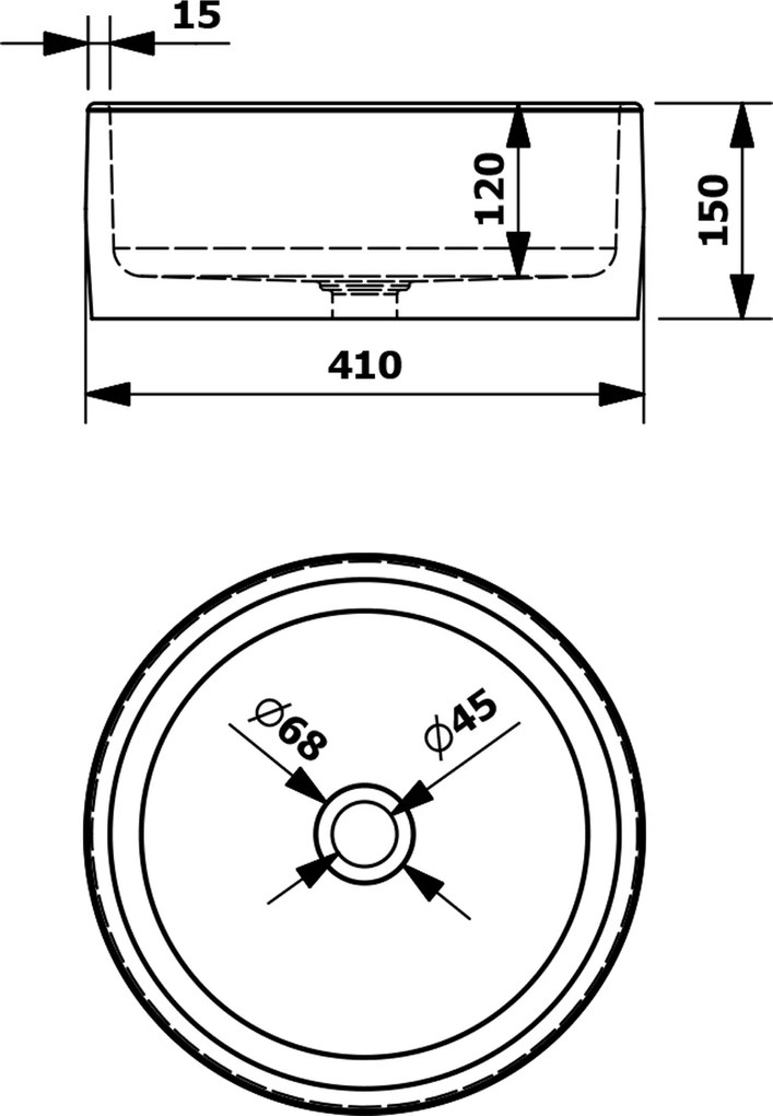 Sapho PRIORI keramické umyvadlo na desku O 41 cm modré květy PI038
