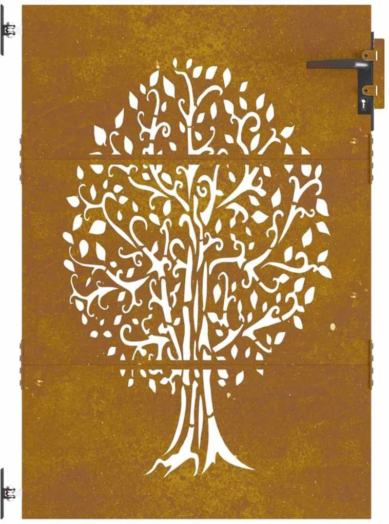 Zahradní branka 85 x 125 cm z cortenové oceli, design stromu 153210