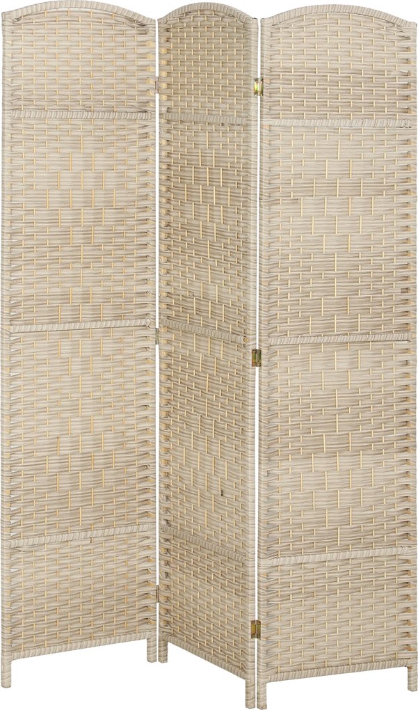 HOMCOM vnitřní paraván ze dřeva 3 panely skládací dělič prostoru pro obývací pokoj, ložnici 135 x 180 cm dub