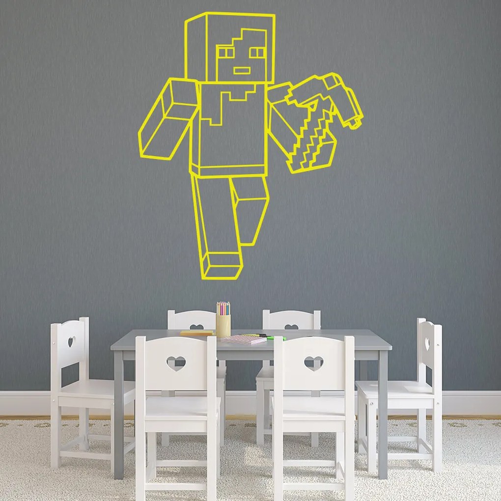 Živá Zeď Samolepka na zeď Minecraft krumpáč Barva: černá