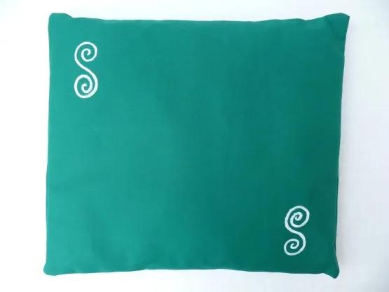 S radostí - vlastní výroba Pohankový polštářek na spaní zelený - spirály Velikost: 60 x 80 cm