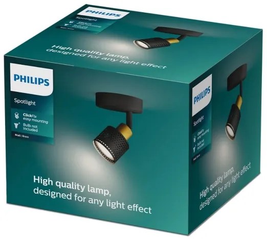 Philips - Bodové svítidlo NIALL 1xGU10/5W/230V černá/mosaz