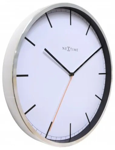 Designové nástěnné hodiny 3071wi Nextime Company White Stripe 35cm