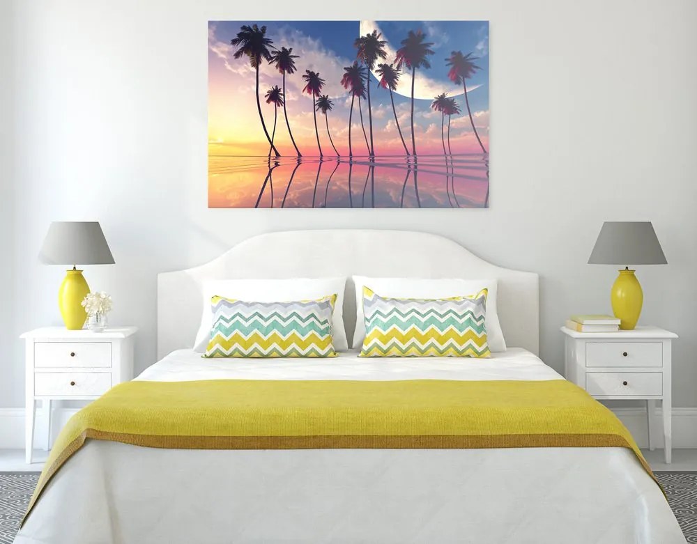 Obraz západ slunce nad tropickými palmami Varianta: 90x60