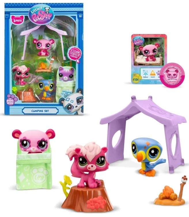 Littlest Pet Shop 3 figurky Kempování
