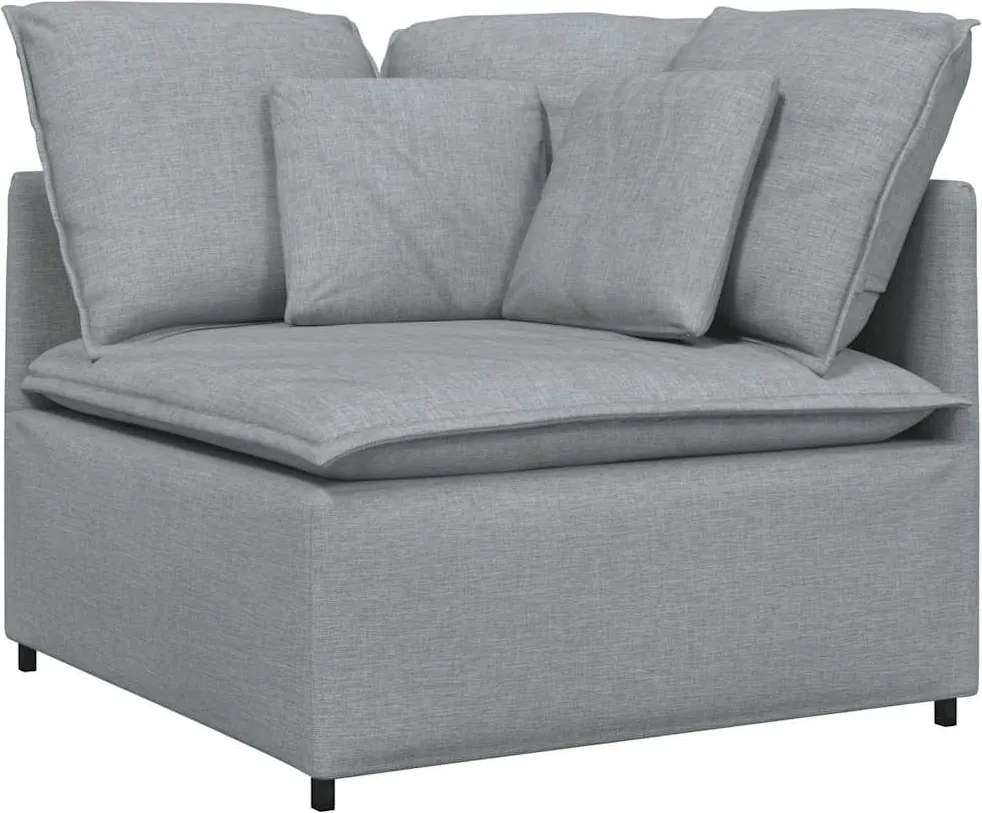 Modulární pohovka s polštáři textil světle šedá 3321267