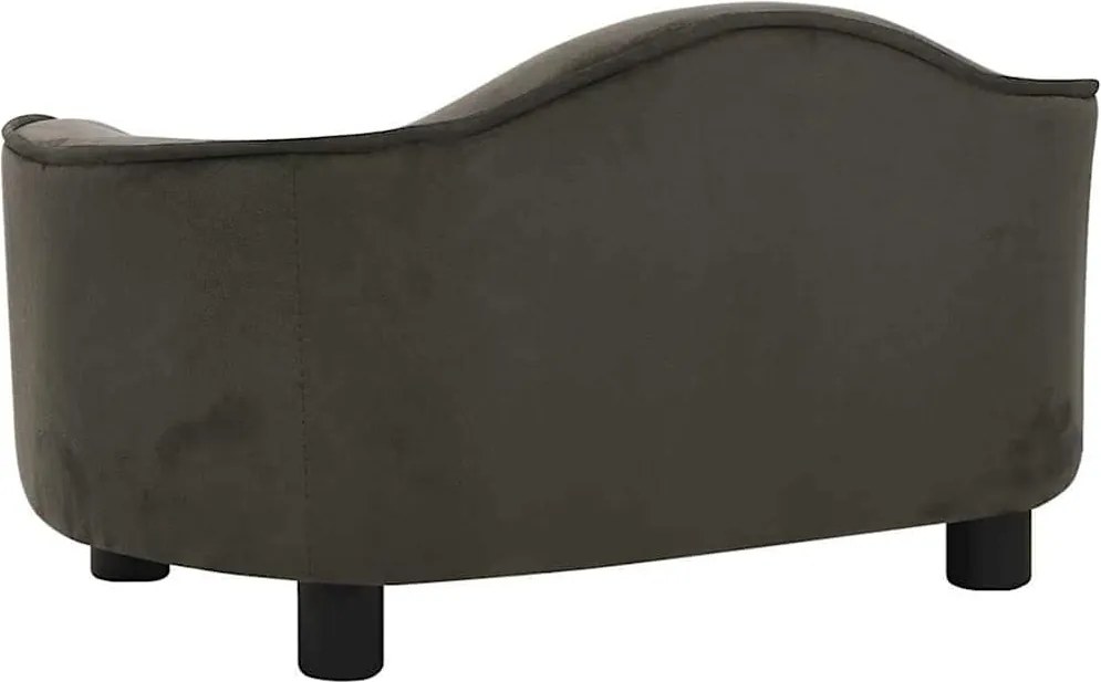 Pohovka pro psy tmavě šedá 67 x 47 x 36 cm plyš 171087