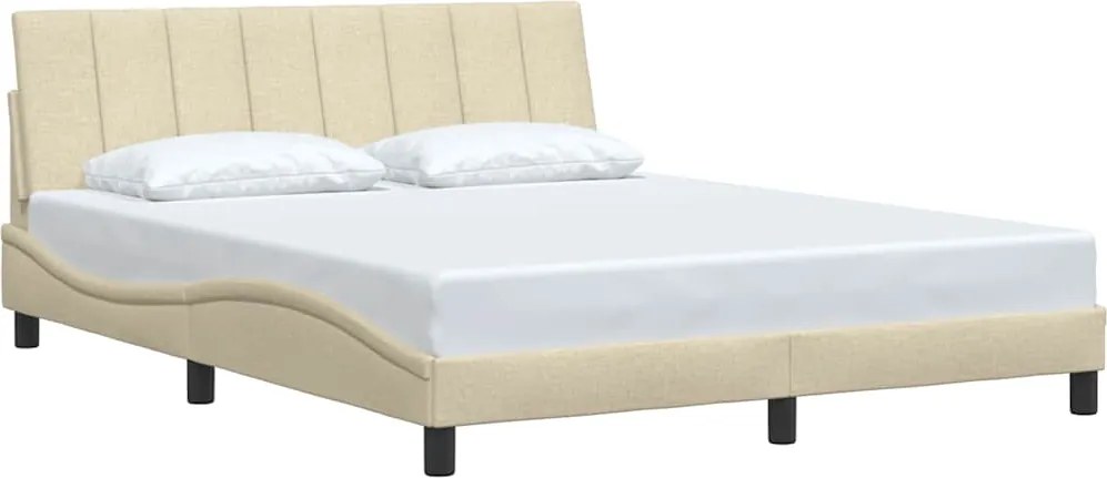 Rám postele bez matrace Hanko krémový 160 x 200 cm textil 3310403
