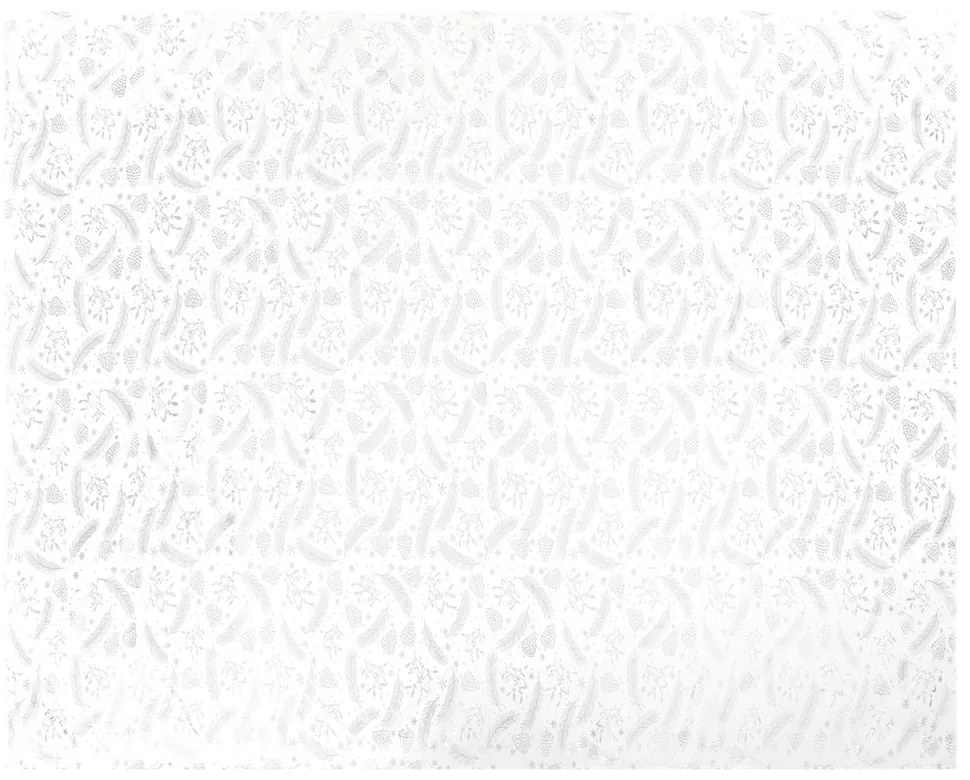 Ubrus - stříbrný vánoční vzor, 100% polyester, 130 x 160 cm.