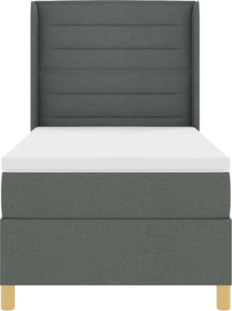 Postel s boxspringem s matrací Tmavě šedá 100 x 200 cm textil 3341757