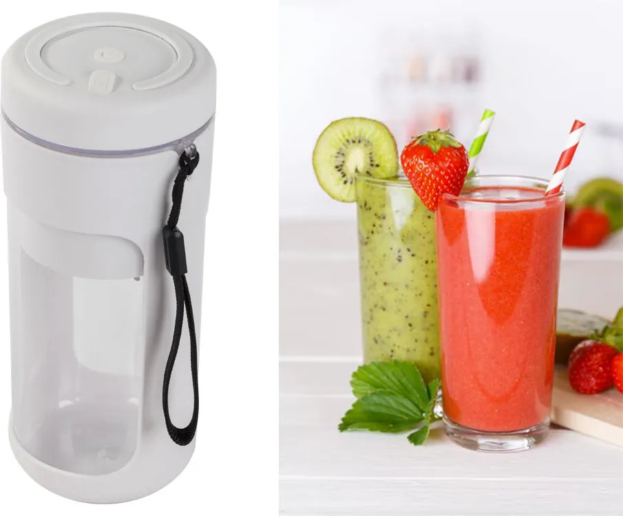 Verk Group Přenosný bezdrátový USB mixér na smoothie, drtič ledu, šňůrka na krk