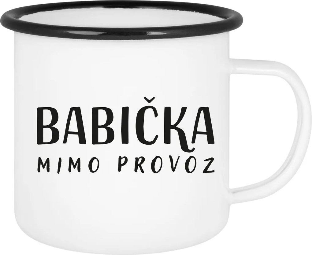 BABIČKA MIMO PROVOZ - bílý plecháček 350 ml