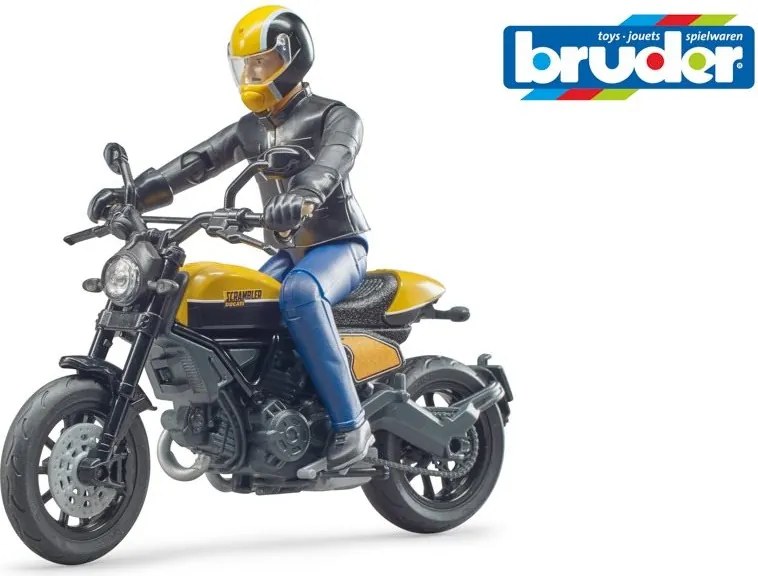 Auto bruder volný čas - bworld motorka scrambler ducati s řidičem
