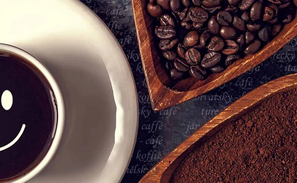 Obraz káva emoji Velikost (šířka x výška): 150x100 cm