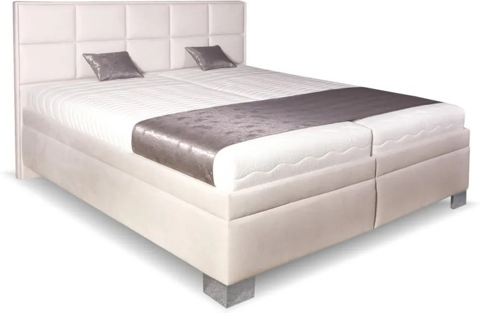 Čalouněná postel s úložným prostorem Laura White, čelní výklop , 180x200 cm
