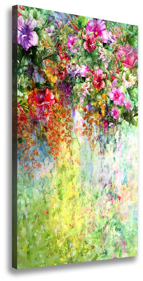 Wallmuralia Foto obraz na plátně Barevné květiny 50x100 cm