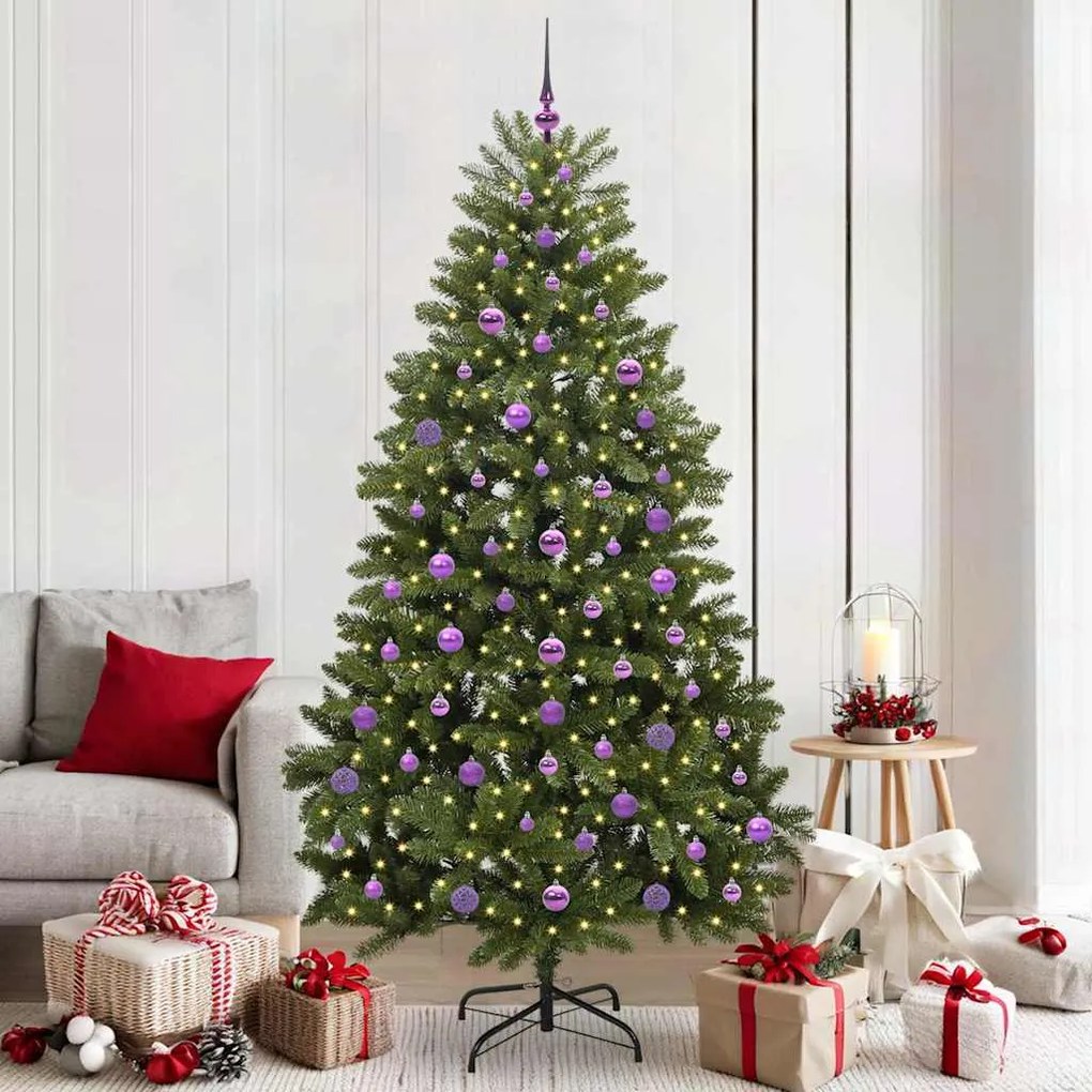 Umělý vánoční stromeček 210 cm 300 LED Teplá bílá PVC a ocel 3395700