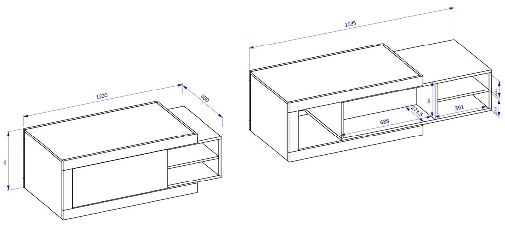 Moderní obývací stěna Cirila Dub Samdal/Bílý lesk