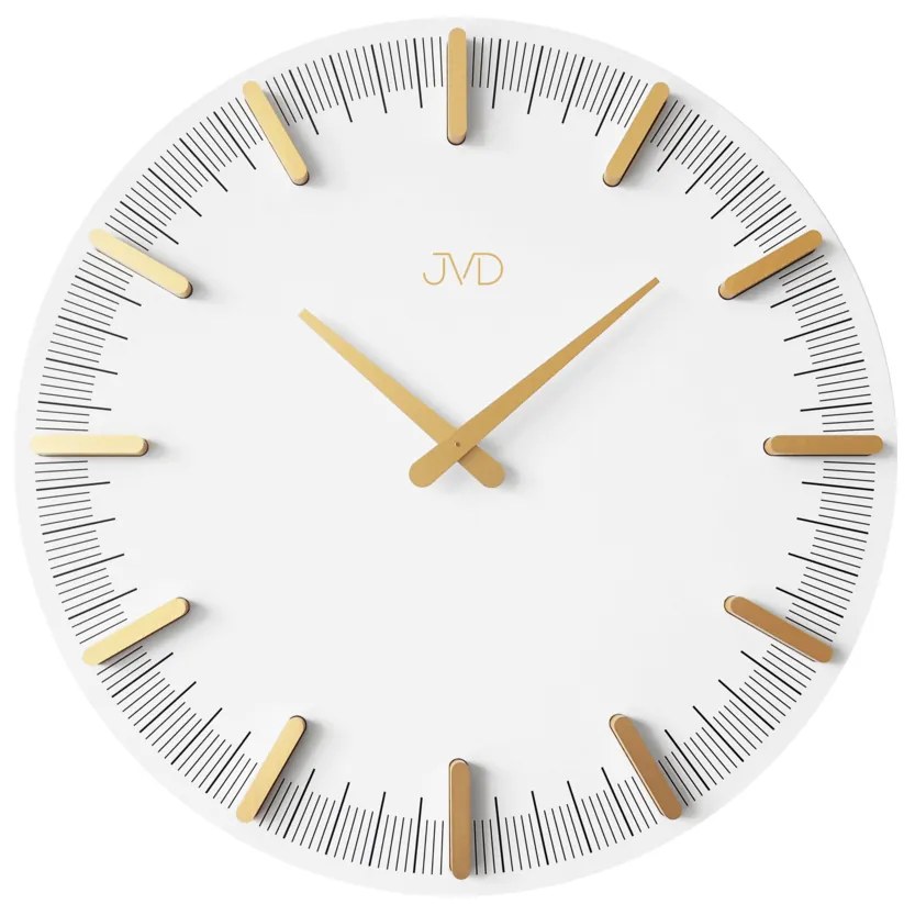 JVD Designové minimalistické bílé hodiny JVD HC401.1